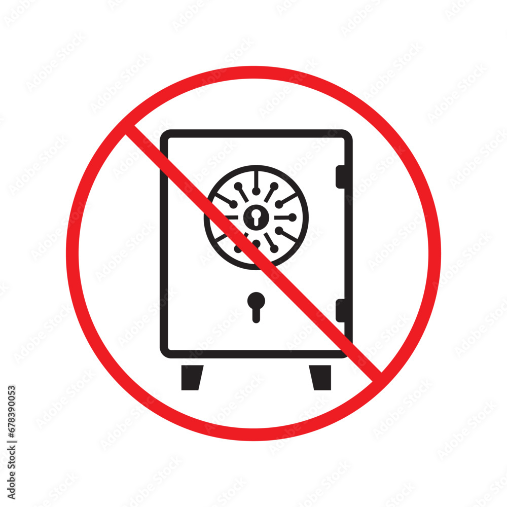 Forbidden safe icon. Warning, caution, attention, restriction, label ...