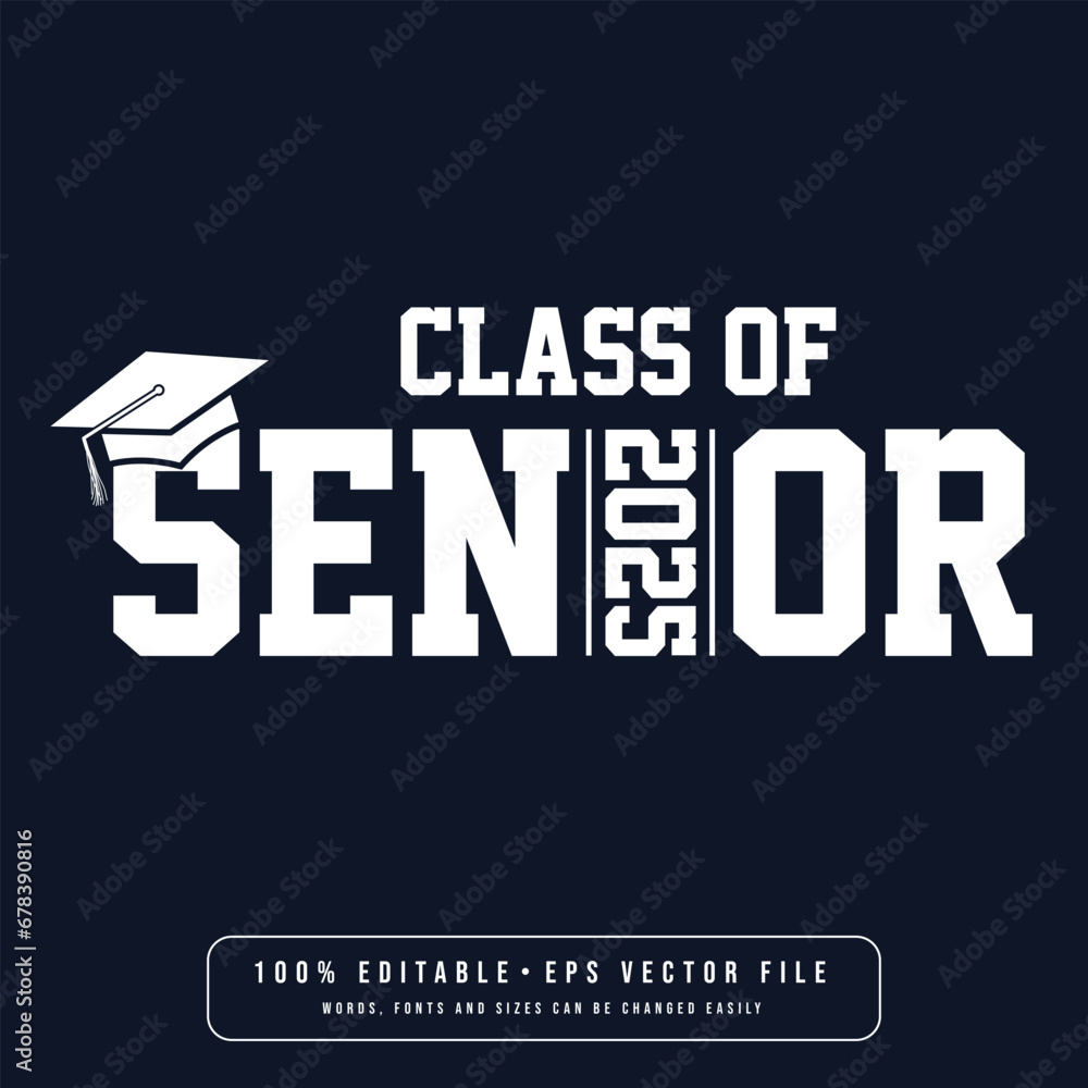 Class of 2025 typography design vector. Text for design, congratulation ...