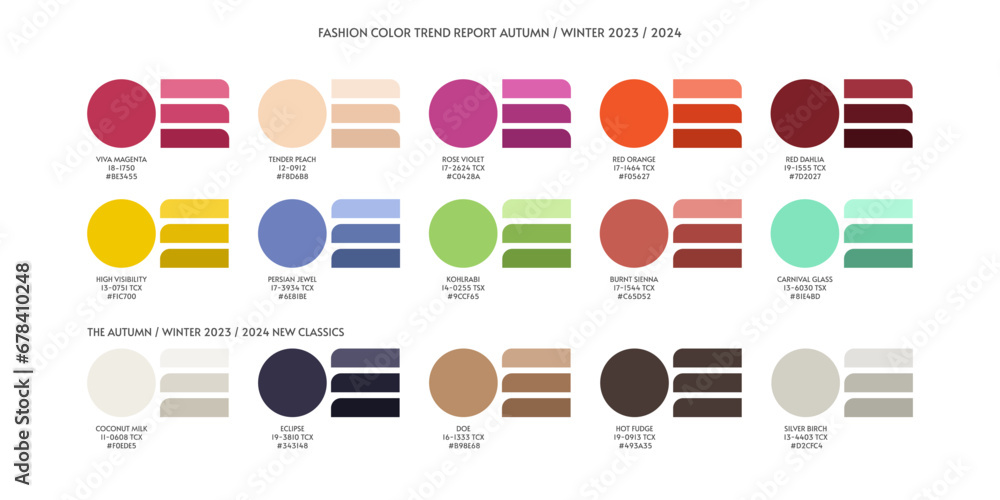 New fashion color and gradients trend 2024. Color palette forecast of ...