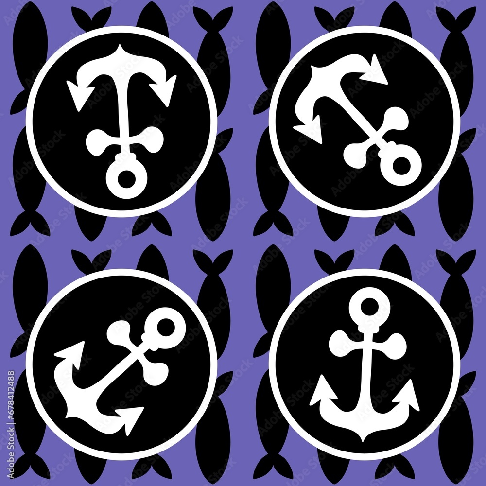 Anchors pattern for wrapping paper and linens and kids clothes print ...