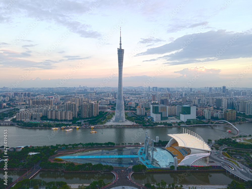 Guangzhou, Guangdong / China - Aug 7, 2023: Canton Tower is a TV tower ...