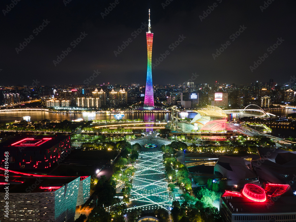 Guangzhou, Guangdong / China - Aug 7, 2023: Canton Tower is a TV tower ...