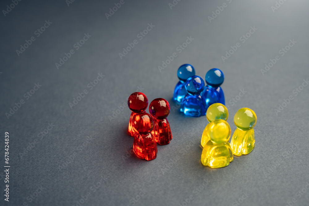 Competition of three teams. Political forces and teams. Rivalry and ...