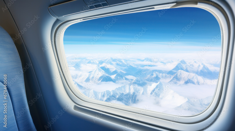 Foto de Plane windows, airplane portholes, air travel, aircraft cabin ...