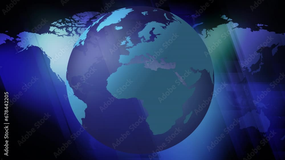 Broadcast graphics revelation world map and spinning globe create an ...