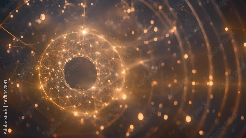 Against dark backdrop, constellations stardust particles form ...