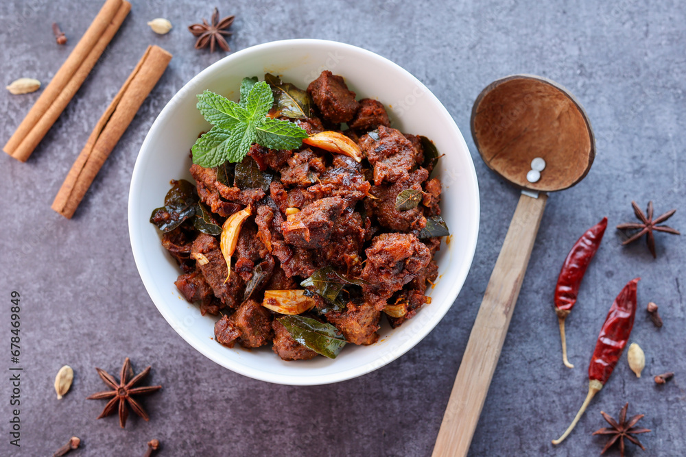 Kerala style beef or Mutton dry fry. delicious spicy Beef fry in clay ...