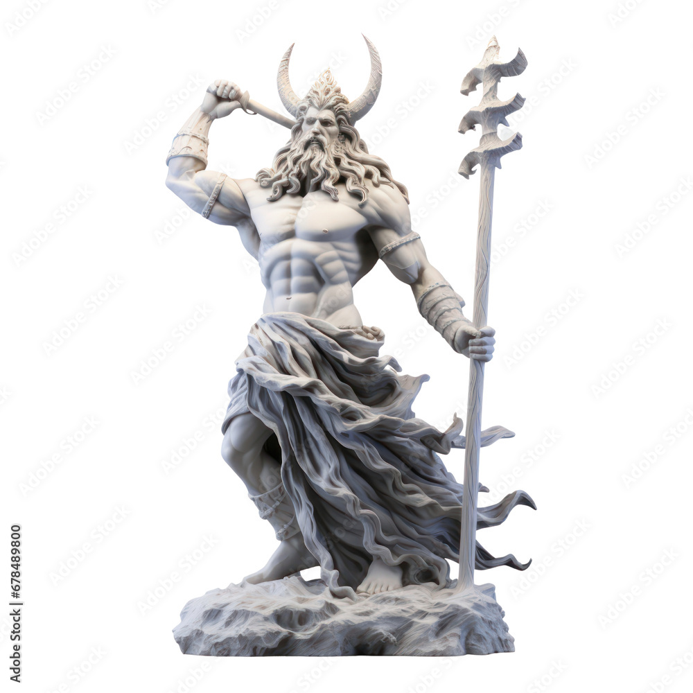 Engraving of sculpture Of God zeus full body object isolated png. Stock ...