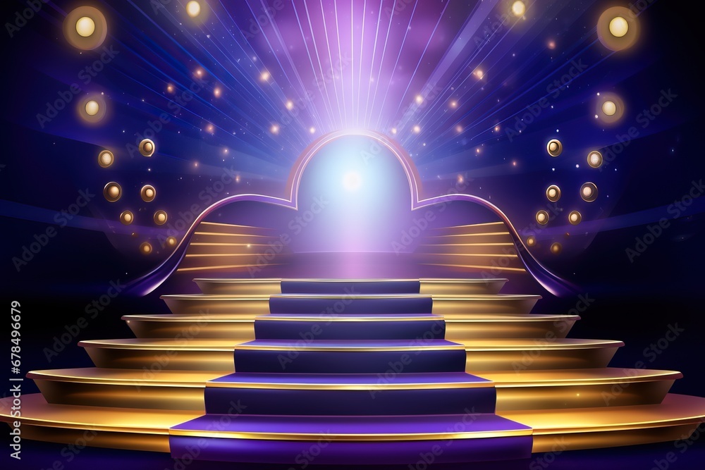 Golden Black Purple Award Background. Jubilee Night Decorative ...