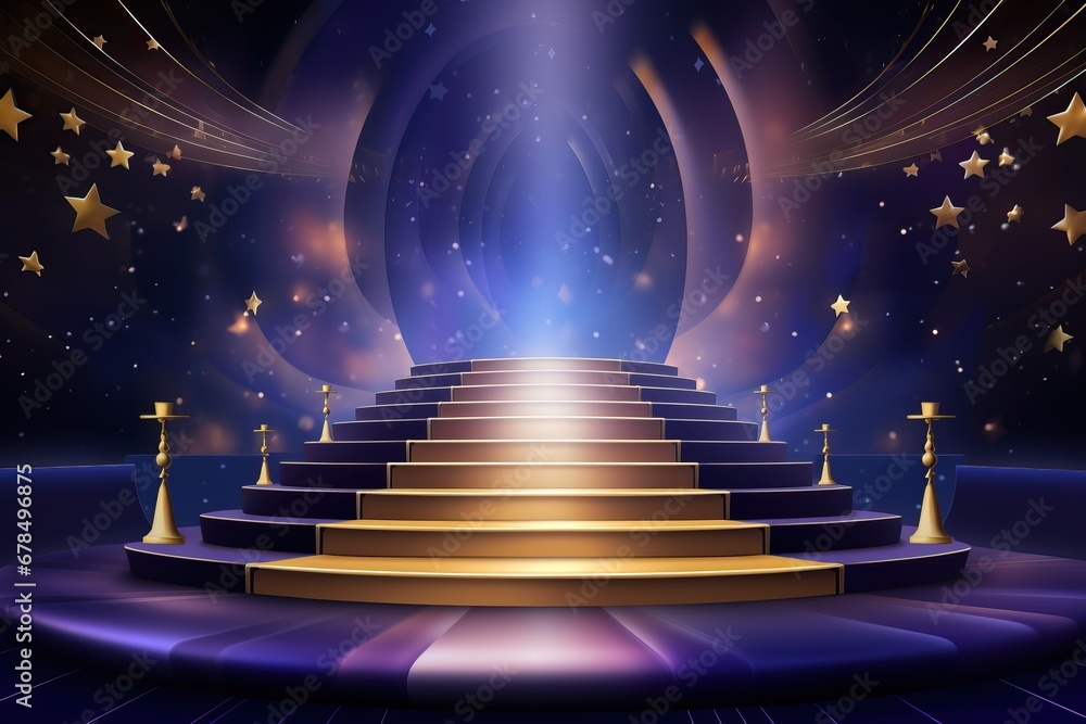 Golden Black Purple Award Background. Jubilee Night Decorative ...