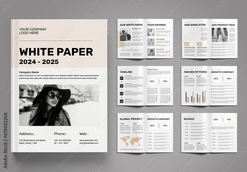 White Paper Layout Template Stock Template | Adobe Stock