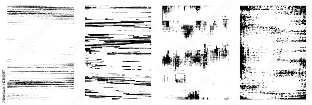 Distorted grunge isolated collection. Overlay distress texture effect ...