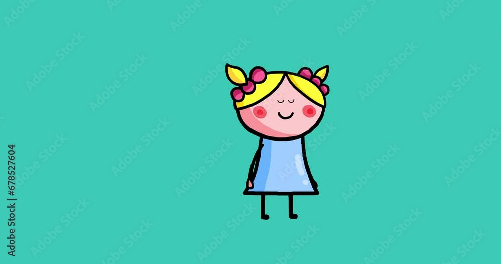 Anka cartoon kid character moves isolated with mask turn. Moving child ...