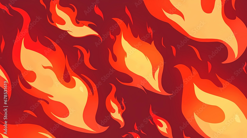 Hand drawn cartoon burning flame pattern background material Stock ...