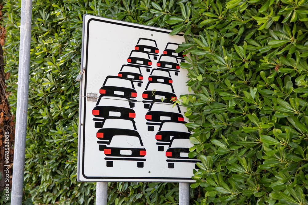 Heavy car traffic jam graphic icon road panel Traffic jams symbol sign ...