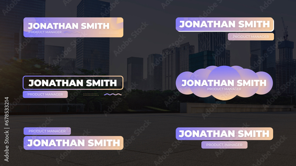 Soft Gradient Lower Thirds Stock Template | Adobe Stock