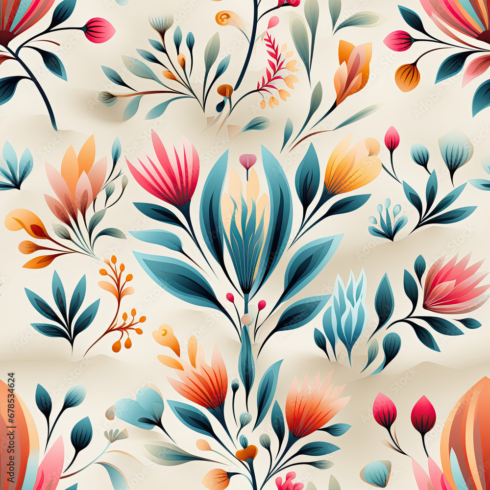 Seamless traditional Indian motif pattern Stock Illustration | Adobe Stock