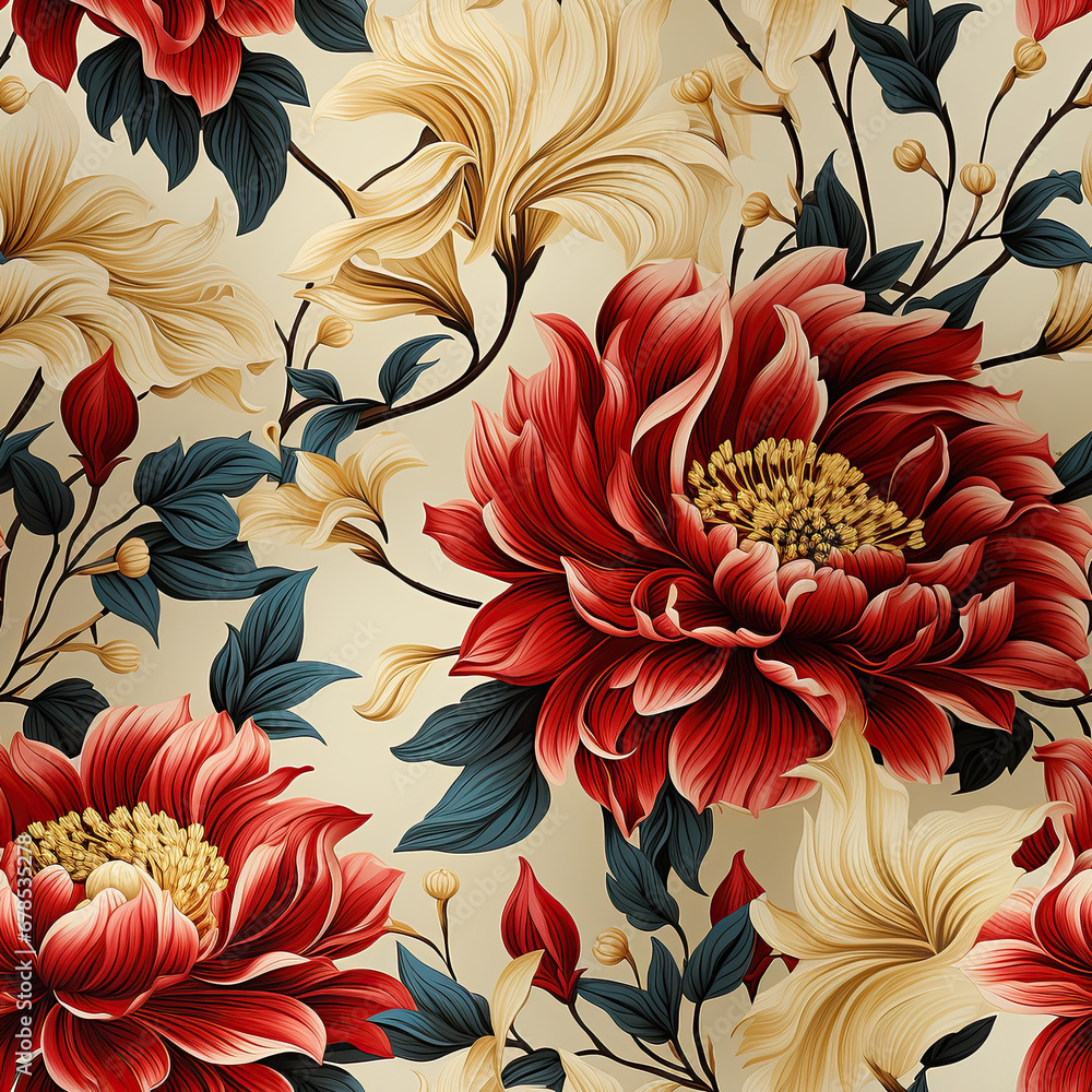 Seamless traditional Indian motif pattern, rug, carpet, fabric, Mughal ...