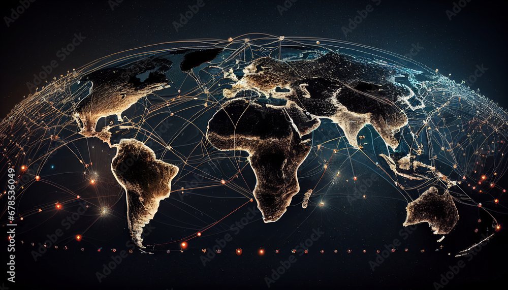Intelligente Logistikvernetzung vernetzte Lieferketten mit Großstadt ...