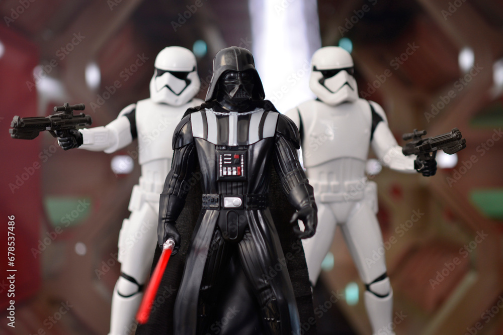 iconic Star Wars characters, Darth Vader and Stormtrooper, in a dynamic ...