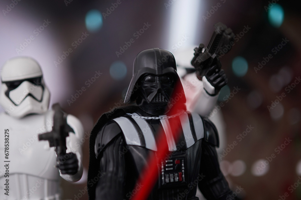 iconic Star Wars characters, Darth Vader and Stormtrooper, in a dynamic ...