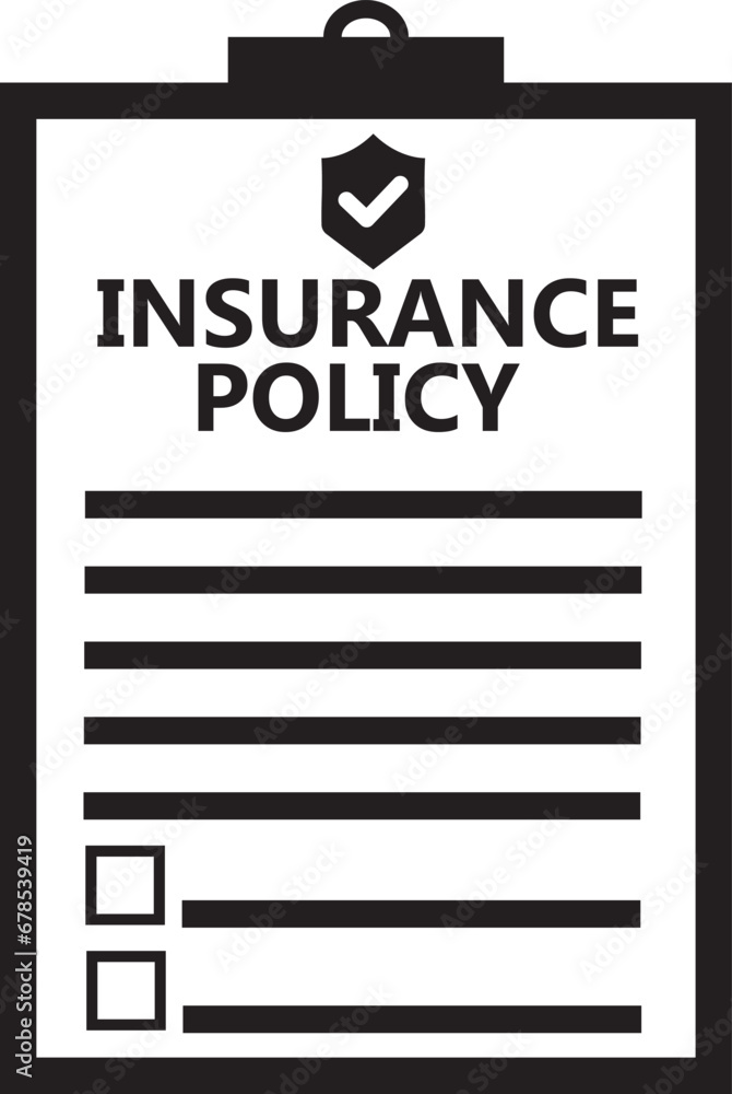 insurance policy contract icon. Insurance policy sign. Company ...