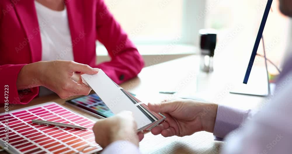 Overview of hands of designers during discussion and selection of ...