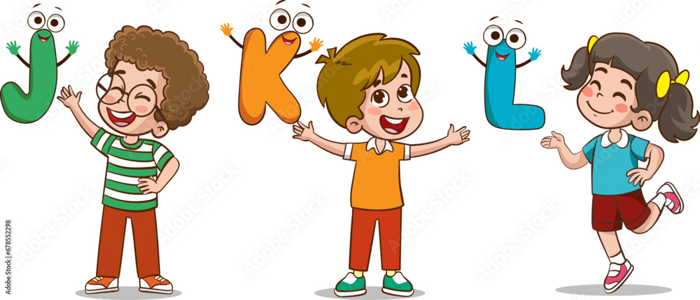 Education Concept and literacy learning vector illustration with ...