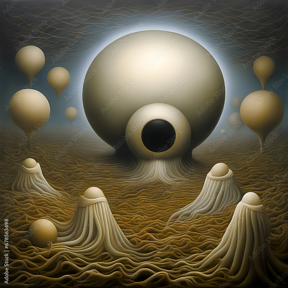 Strange creature with tentacles, ultra-fine detailed drawing, Debian ...