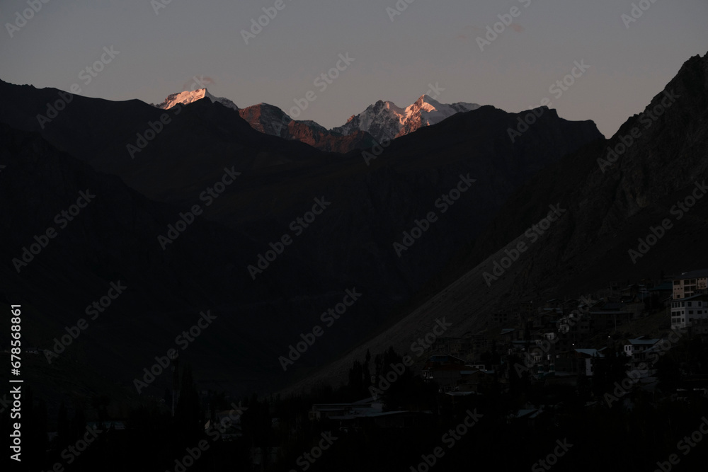 beautiful morning at Kargil. kargil is the second largest city in ...