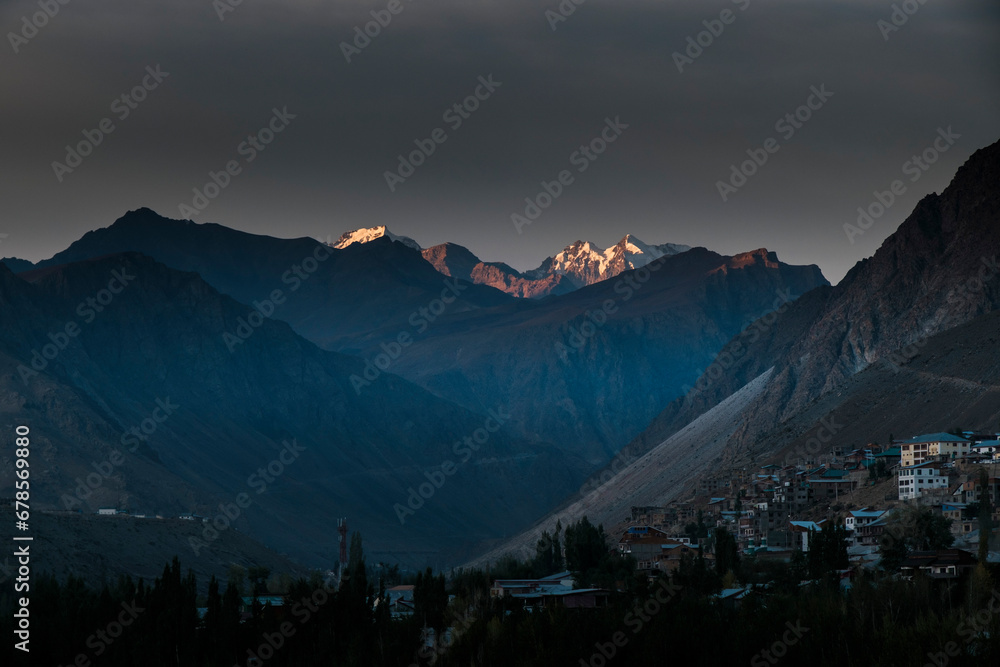 beautiful morning at Kargil. kargil is the second largest city in ...