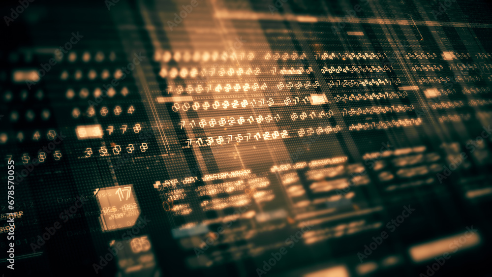 Immersive data matrix simulation UI with cutting-edge digital ...