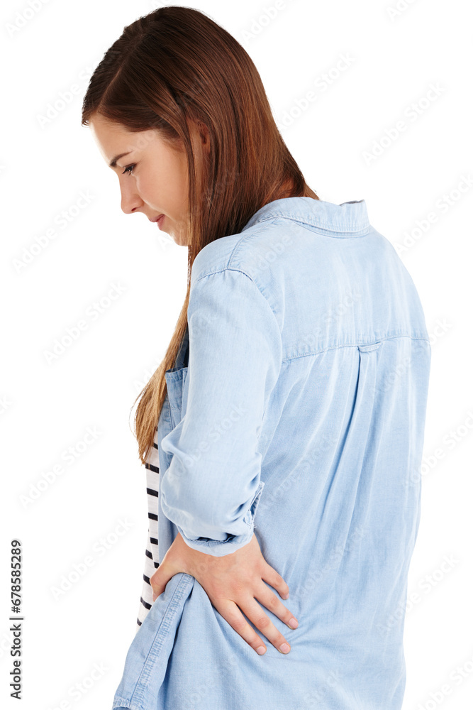 Hip pain, problem and woman injury, crisis and hurt from medical ...