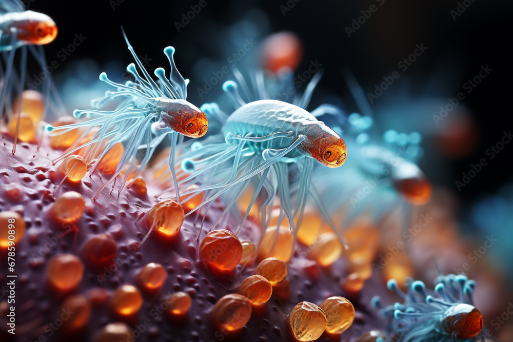 electron microscopy of unicellular animals Stock Illustration | Adobe Stock
