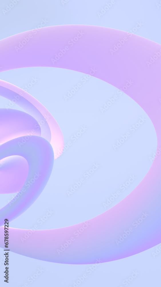 Minimalistic pastel vertical background 8k 9:16. Light blue lilac pink purple abstract curved 3d ...