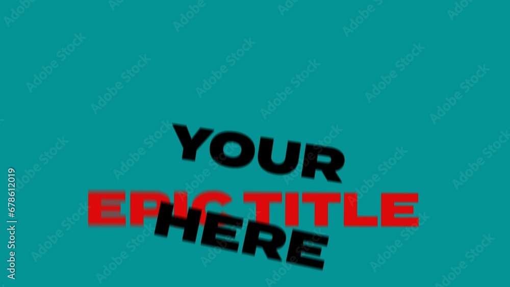 Falling Text Title Intro Stock Template | Adobe Stock