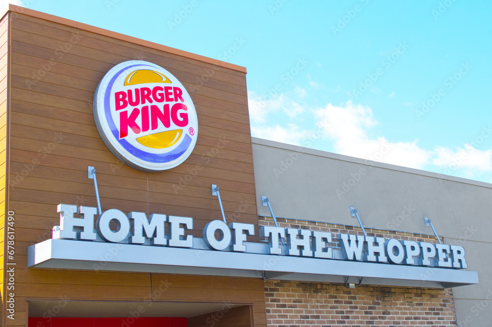 OCALA, FLORIDA USA - OCTOBER 14, 2023 Burger King home of the whopper ...