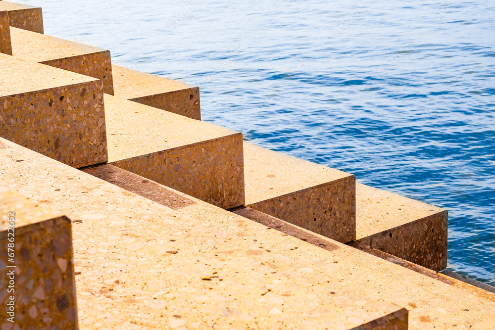 Stairs. Abstract steps. Stairs in the city. Granite stairs. Stone ...