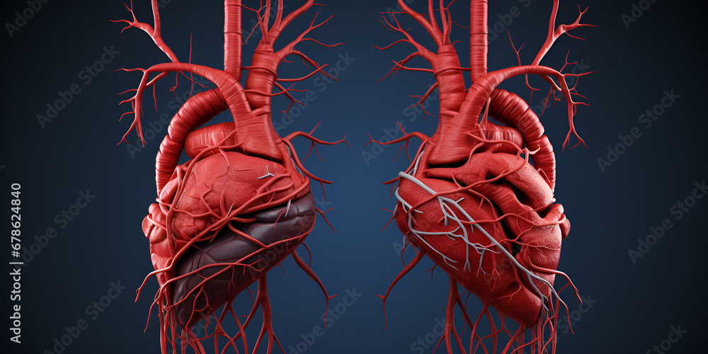 The Left Side Of A Human Heart Is Shown With Small Veins Background ...