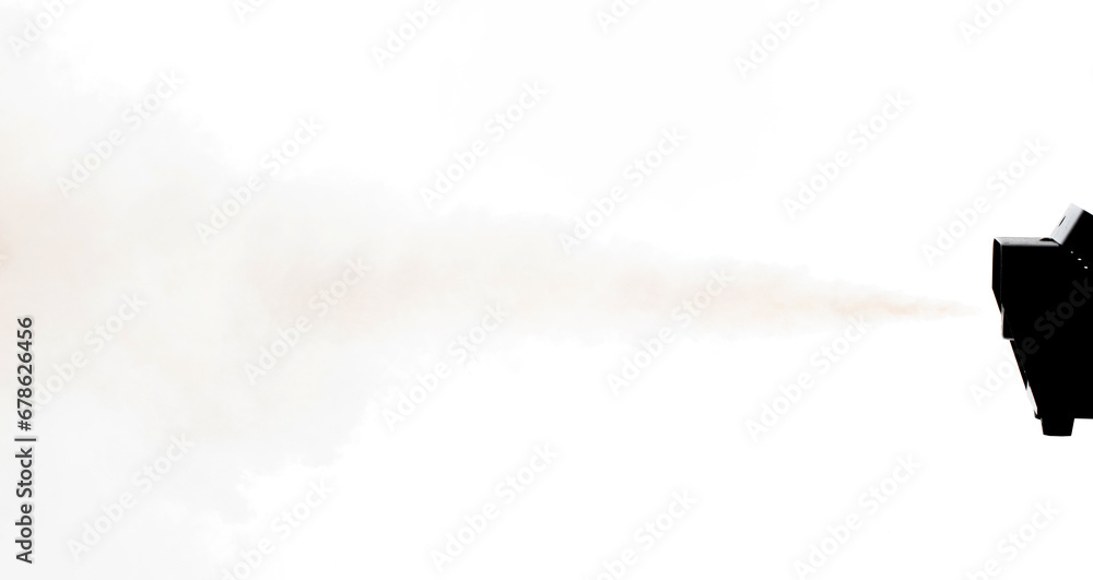 Dense Fluffy Puffs of White Smoke and Fog on white Background, Abstract ...