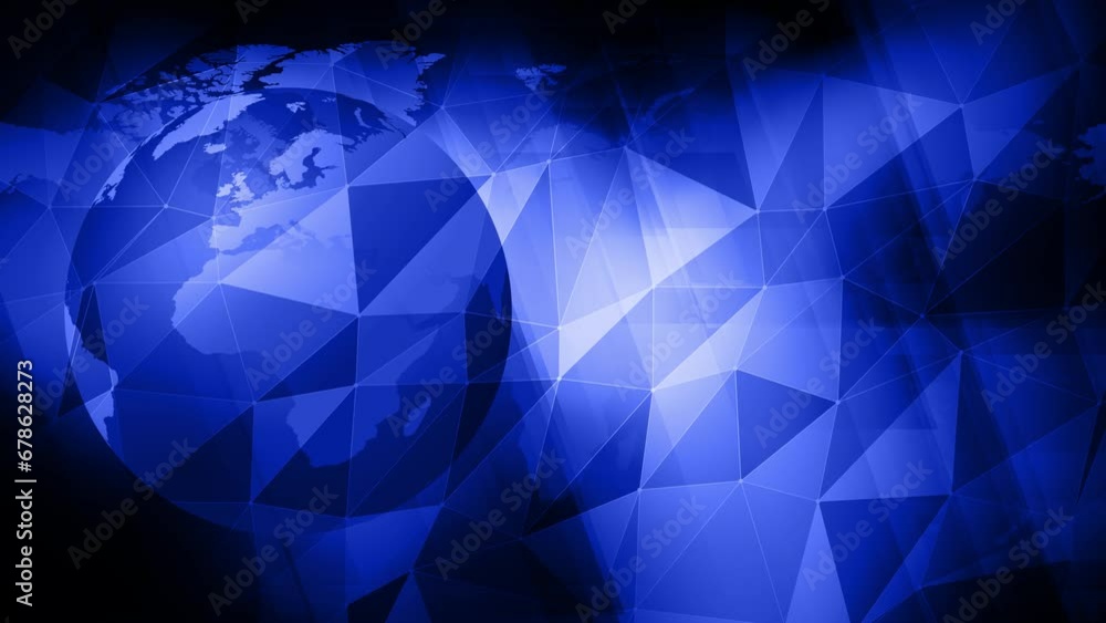 Rotating globe and world map serve as background for online news and ...