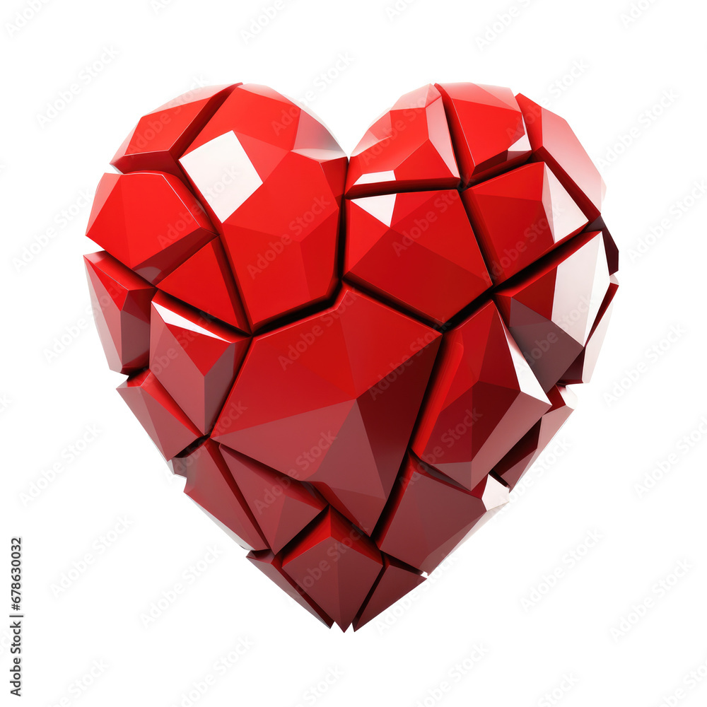 Broken red heart on transparent background, png Stock Illustration ...
