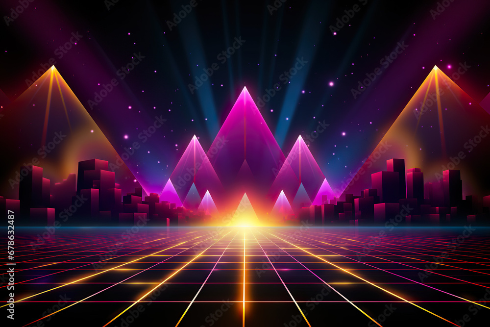 80s themed disco and space background, wallpaper for videos, space ...