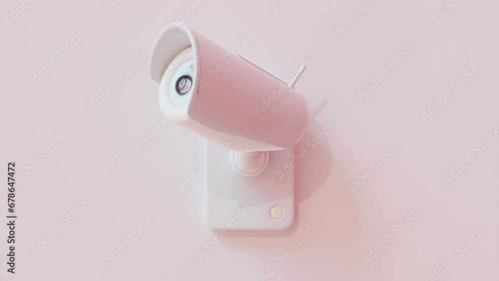 Security CCTV camera cute shape and pink pastel color for children room ...