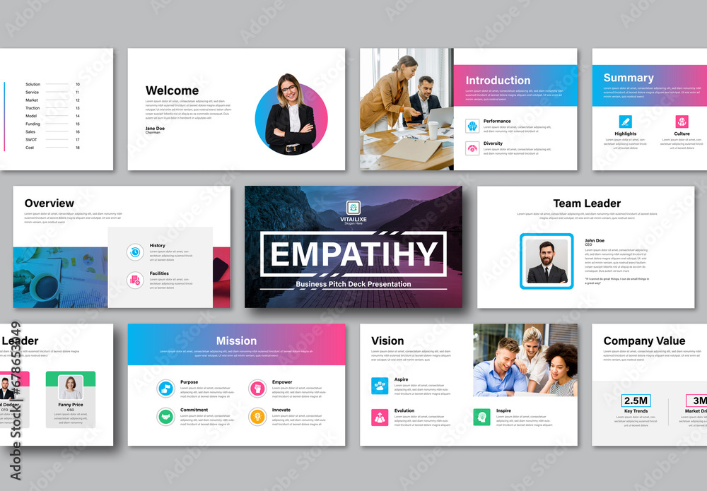 Modelo de Simple Business Pitch Deck Presentation Layout do Stock ...