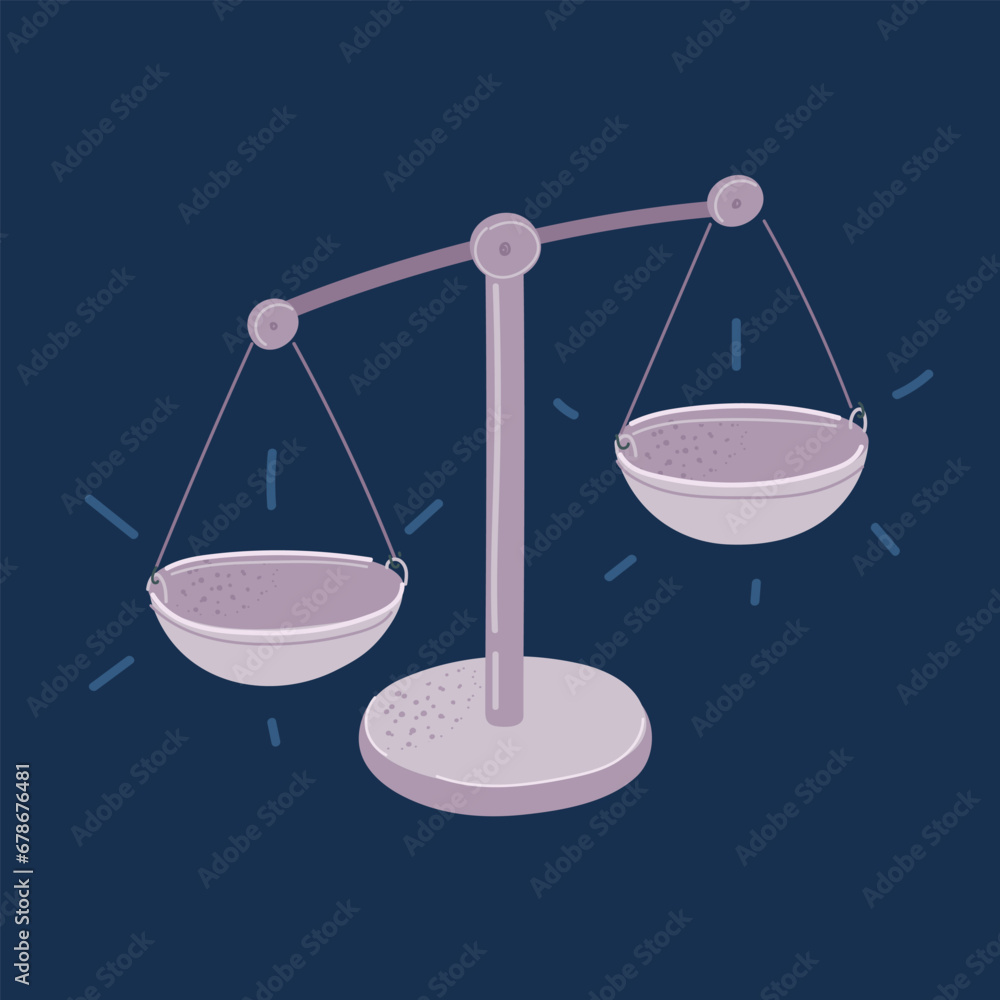 Vetor de Cartoon vector illustration of Imbalance scales icon ...
