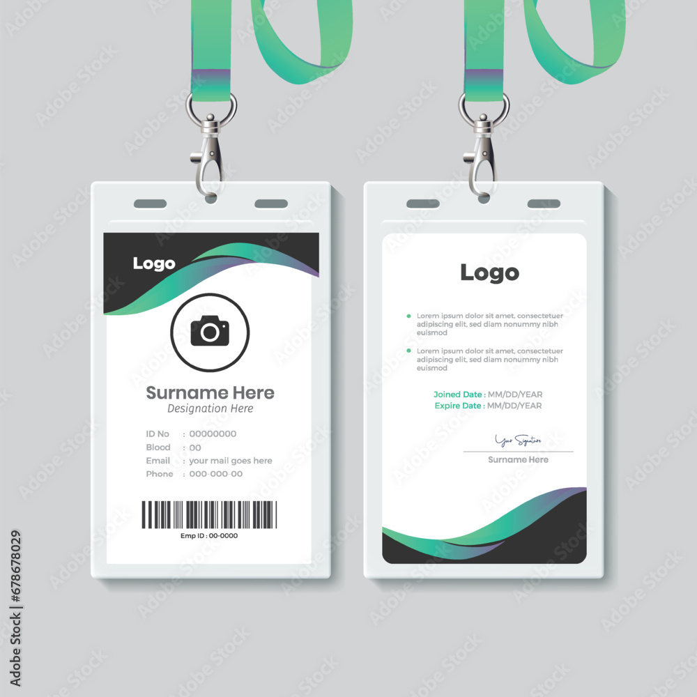 Modern and clean business id card template. professional id card design ...