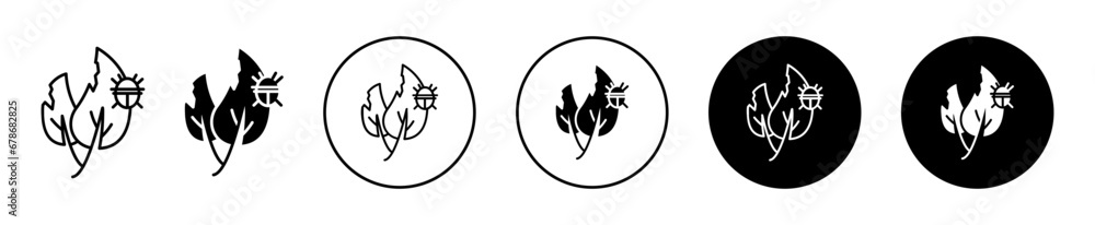 Plant pests icon set. Crop damaging insect vector symbol. Bad harmful ...