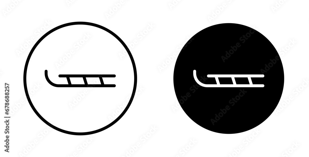 Sled vector set. Santa sleigh symbol for UI designs. Stock Vector ...