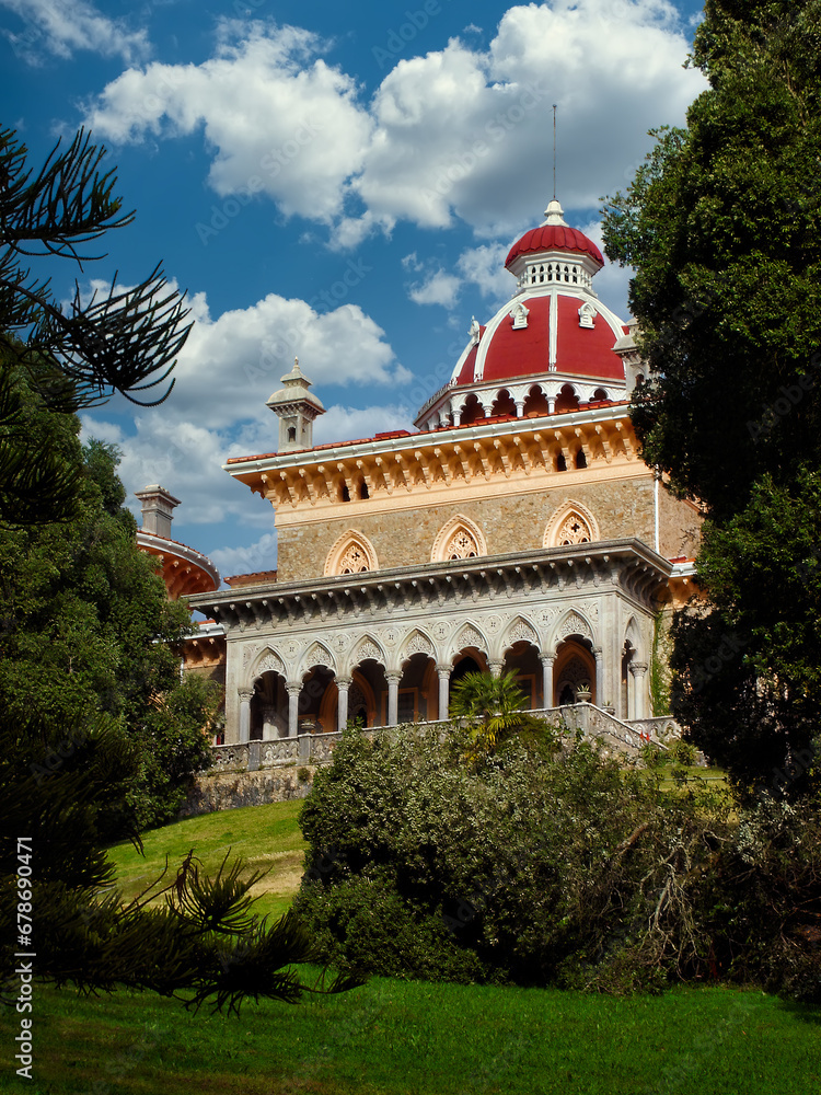 Palacio de Monserrate Palace seen through the vegetation of the ...